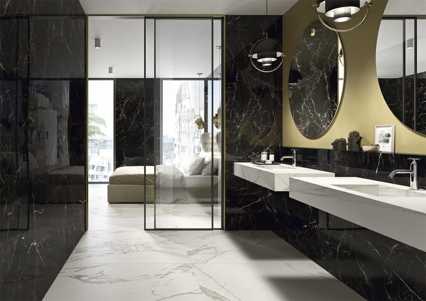 PROJECT EVOLUTION Porcelain stoneware wall/floor tiles with marble effect By Ceramiche Caesar