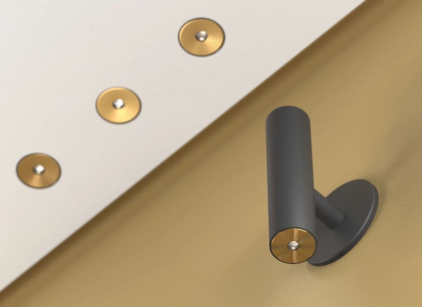 SC IMAGINE LED adjustable round aluminium and brass spotlight By PROLICHT