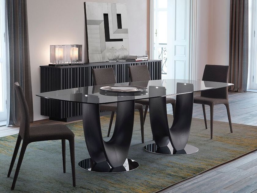 AXIS Barrel-shaped wood and glass table By Pacini & Cappellini | design ...