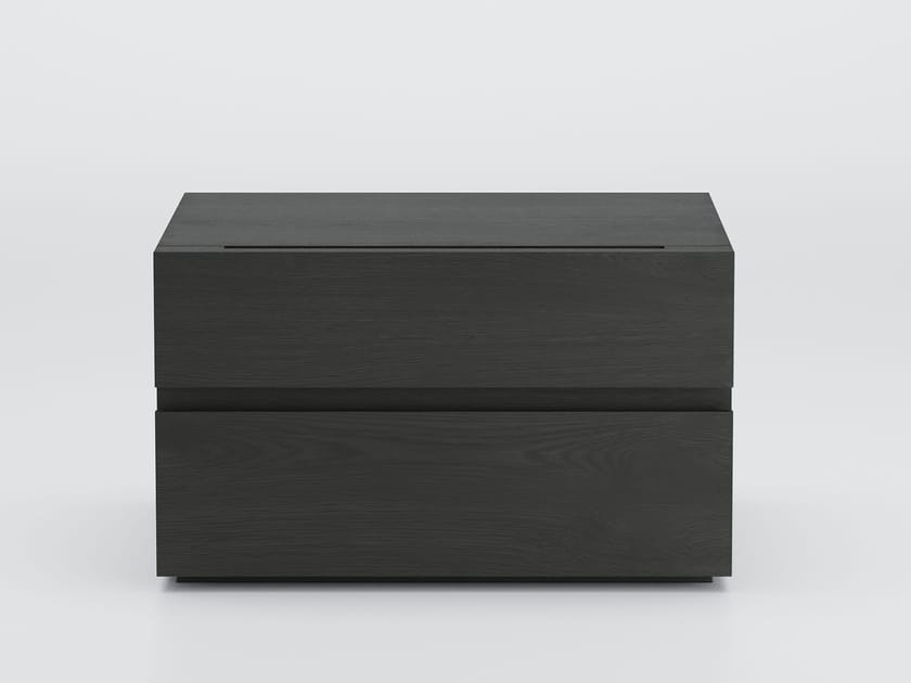 FUSIONIS Rectangular bedside table with drawers By Palo Nero