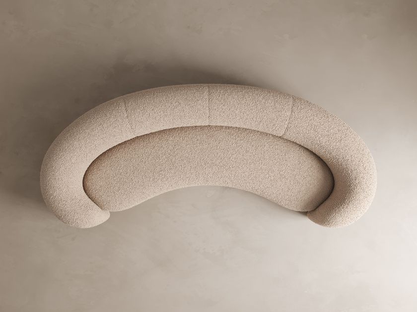 PALACE III 4 seater curved fabric sofa By Paloma Editions