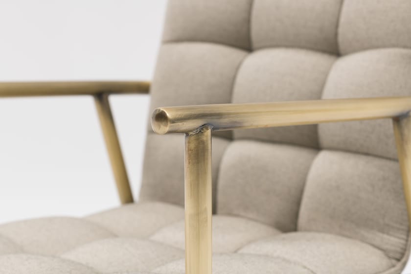 SQUAREZ Fabric and metal garden chair with armrests By Papell Design