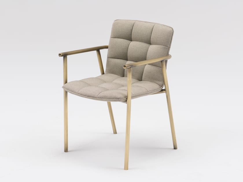 SQUAREZ Fabric and metal garden chair with armrests By Papell Design