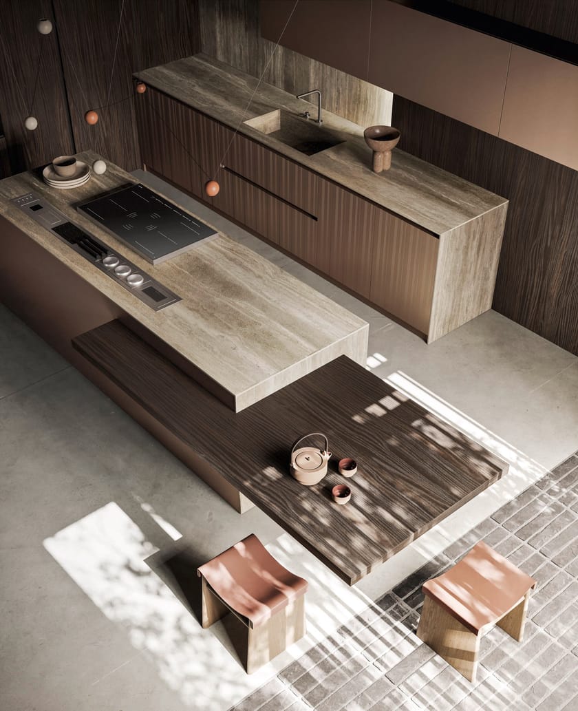 MATERIKA RANDOM Kitchen with island By Pedini