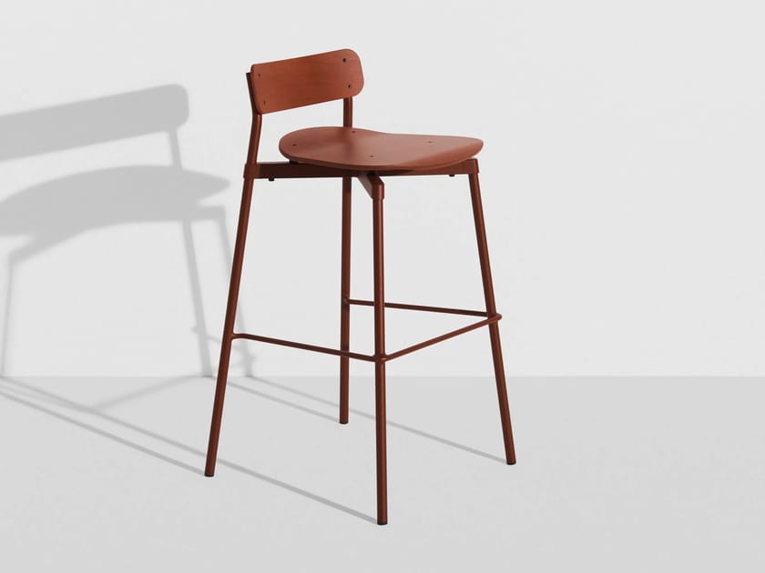 FROMME Stackable high wooden stool with footrest By Petite Friture ...