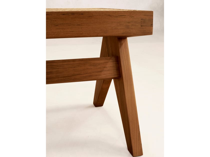 TEAK AND CANE BENCH Bench By Phantom Hands