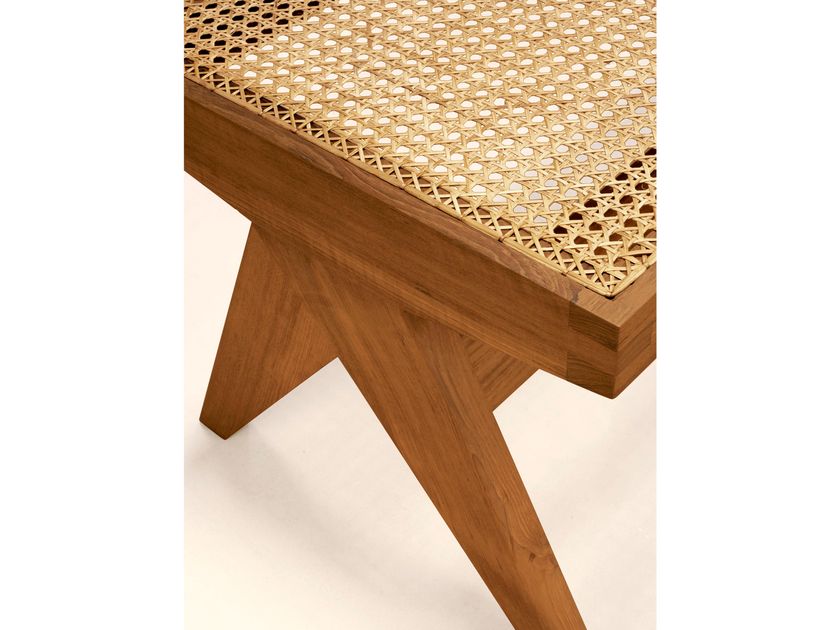 TEAK AND CANE BENCH Bench By Phantom Hands