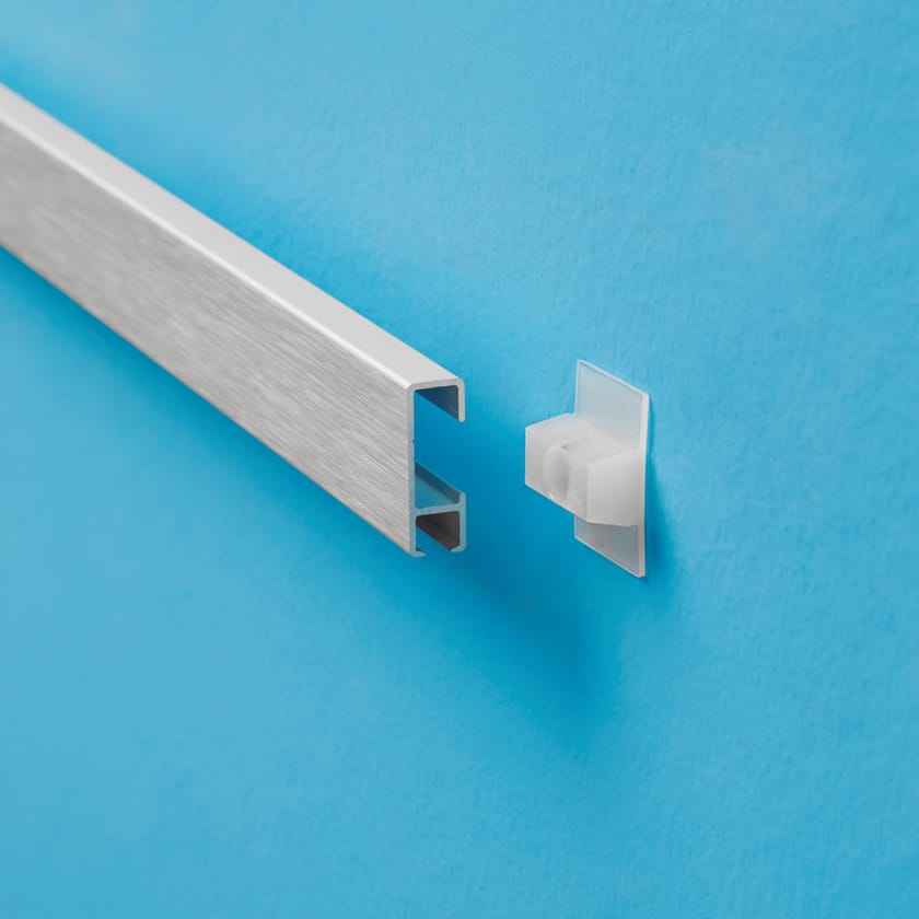 Picture hanging rail Wall-mounted modular metal display unit By Made Design