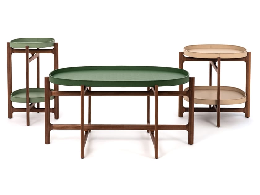 CHELSEA Wooden high side table with tray By Pinetti