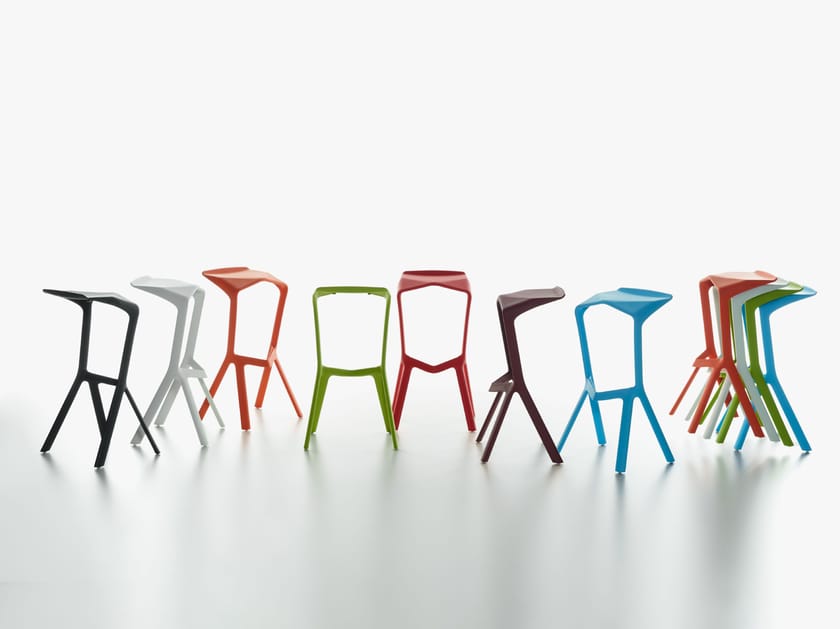 MIURA High stackable polypropylene stool By Plank