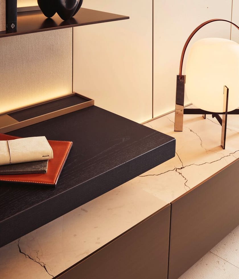 CODE Sectional wooden storage wall By Poliform