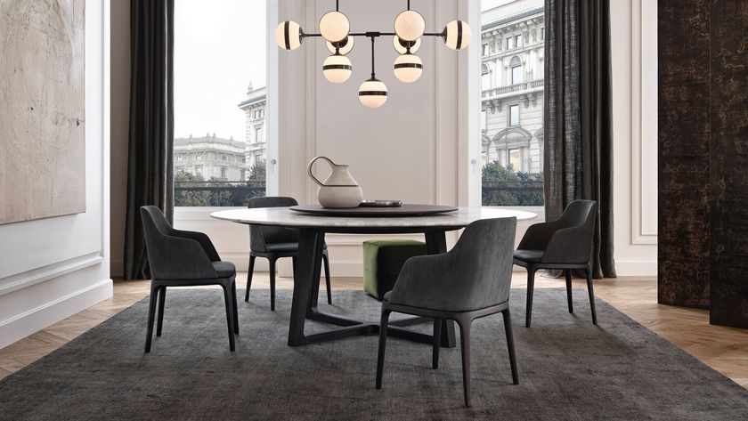 CONCORDE Round marble table with Lazy Susan By Poliform | design ...