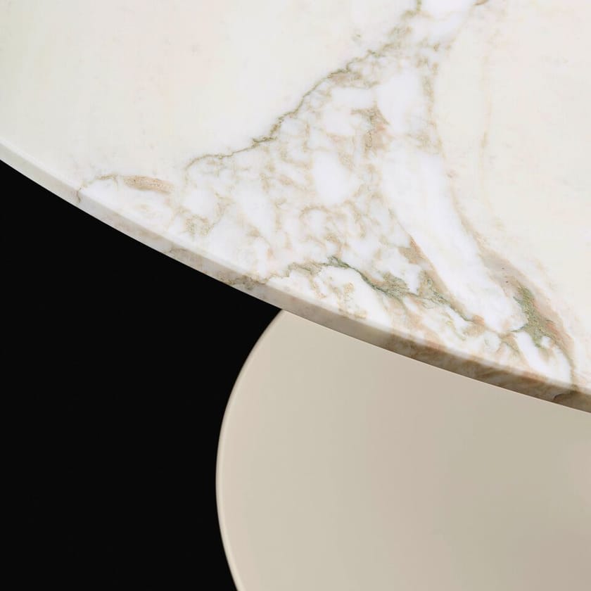 FLUTE Round marble table By Poliform | design Roberto Barbieri