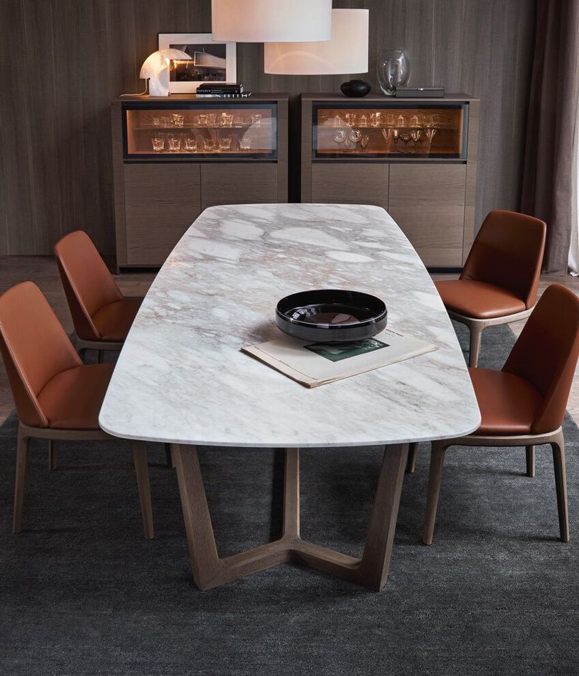 GRACE Sedia in pelle By Poliform | design Emmanuel Gallina