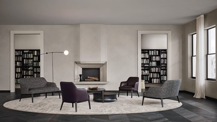JANE Fabric armchair with armrests By Poliform | design Emmanuel Gallina