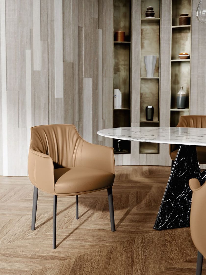 ARCHIBALD LARGE Leather easy chair with armrests By Poltrona Frau ...