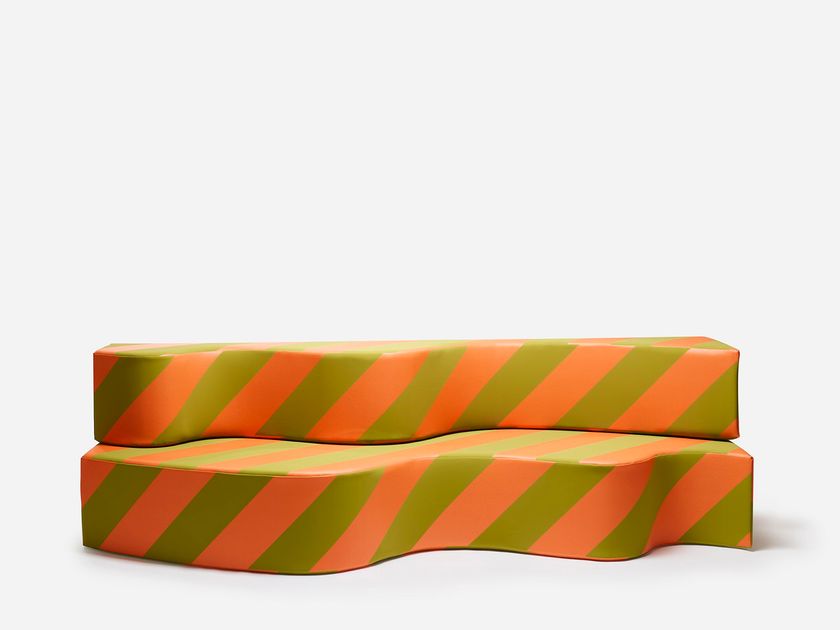 SUPERONDA STRIPES PVC coated fabric sofa By Poltronova