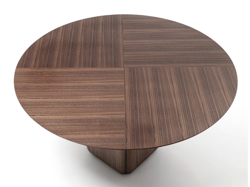 BAY Round walnut dining table By Porada
