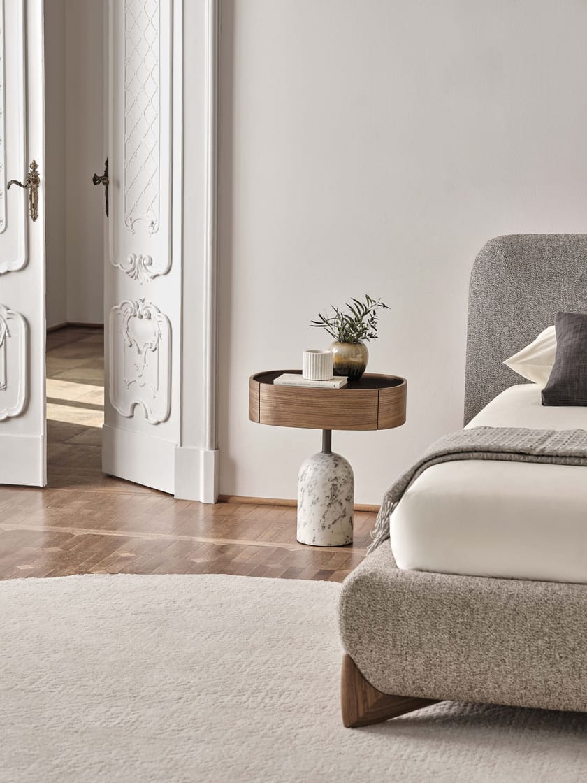 SOFTBAY Wooden double bed with upholstered headboard By Porada | design ...