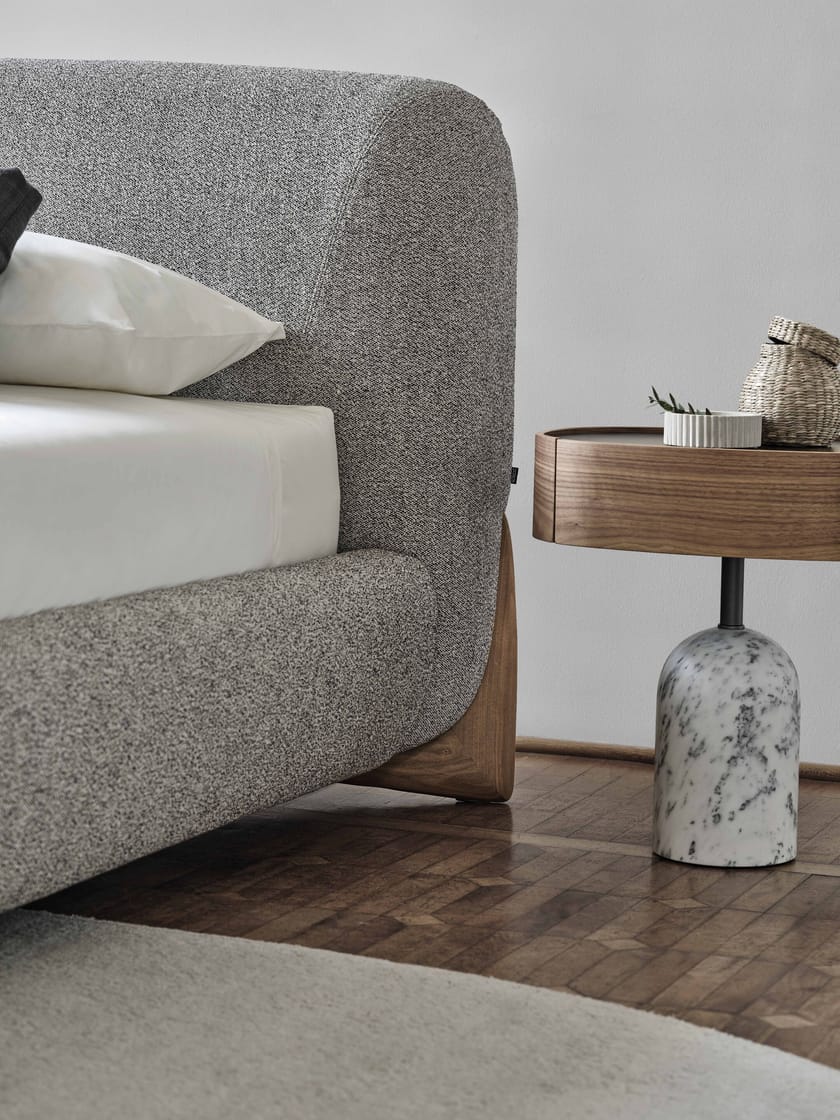 SOFTBAY Wooden double bed with upholstered headboard By Porada | design ...