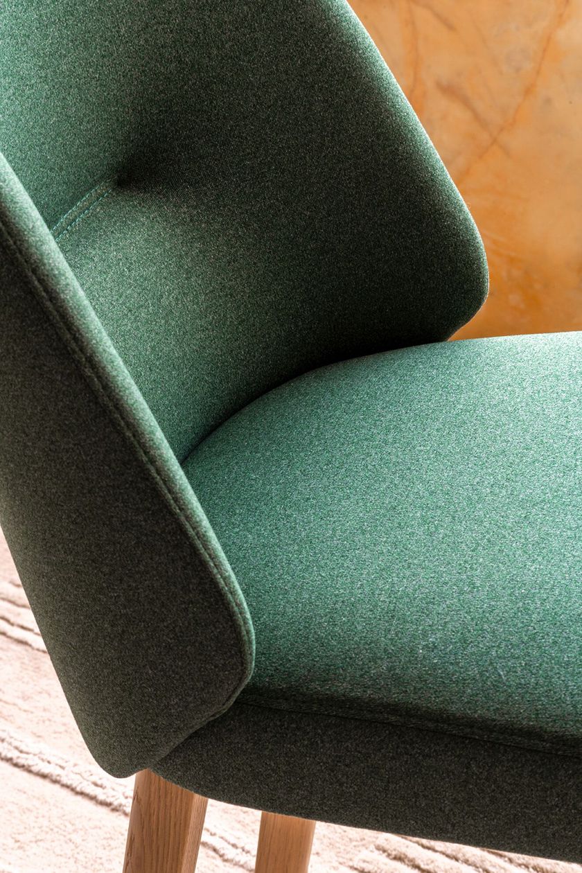 CONCHA 905 Upholstered fabric chair By Potocco | design Stephan Veit