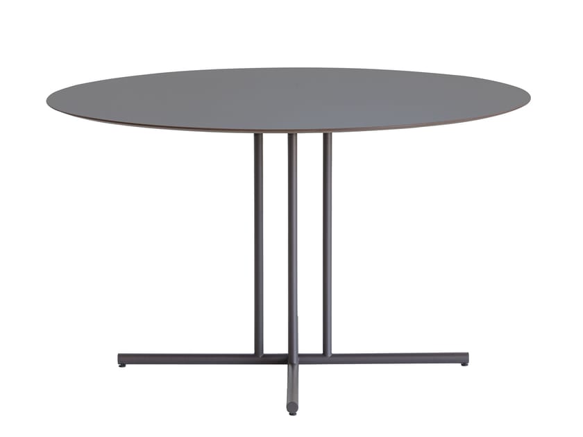 GRAPHIC 955/TGC-OUT Round HPL and metal garden table By Potocco