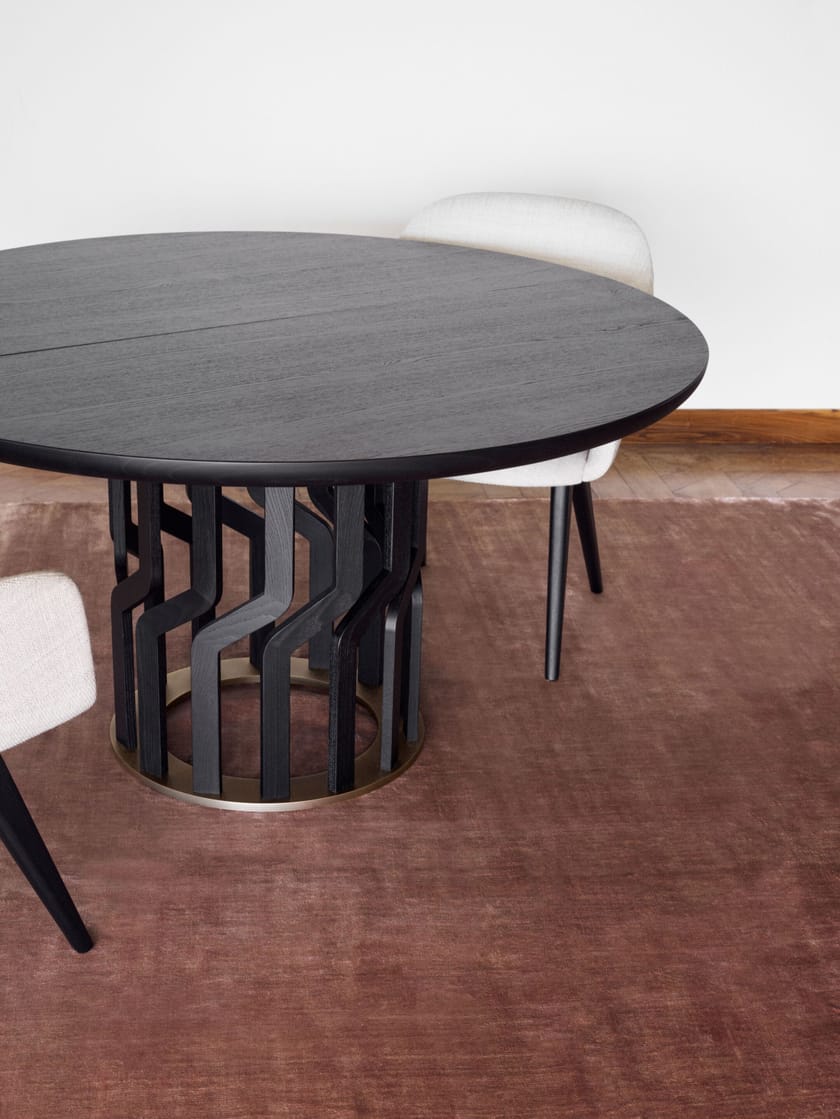 INTRECCIO 950-TC1 Extending round wooden table By Potocco | design NAVA ...