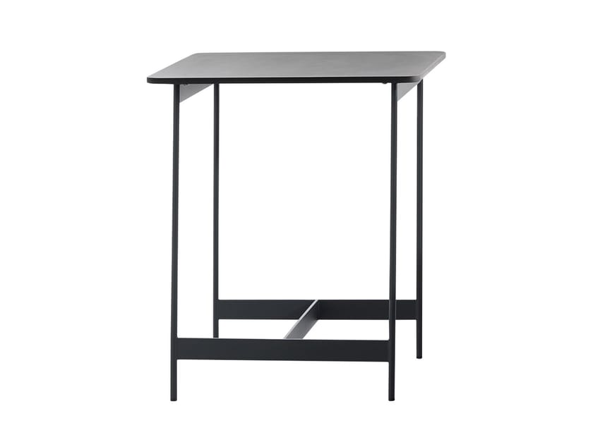 LITTLE T 878/TQ-50-OUT Square metal garden side table with porcelain ...