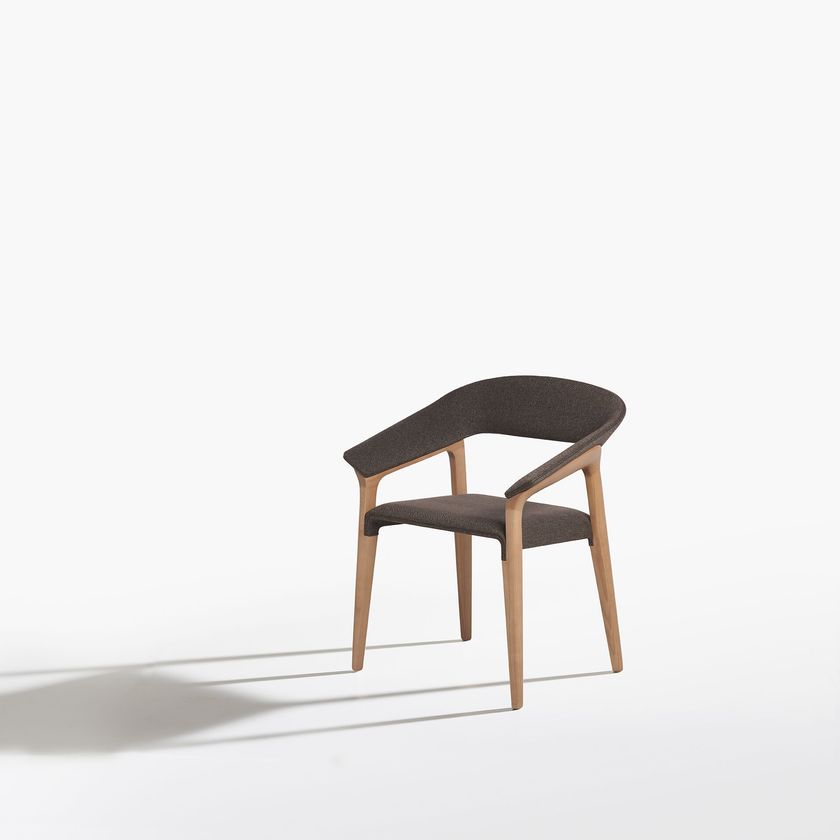 MEMORY 842/P Ash and fabric easy chair with armrests By Potocco ...