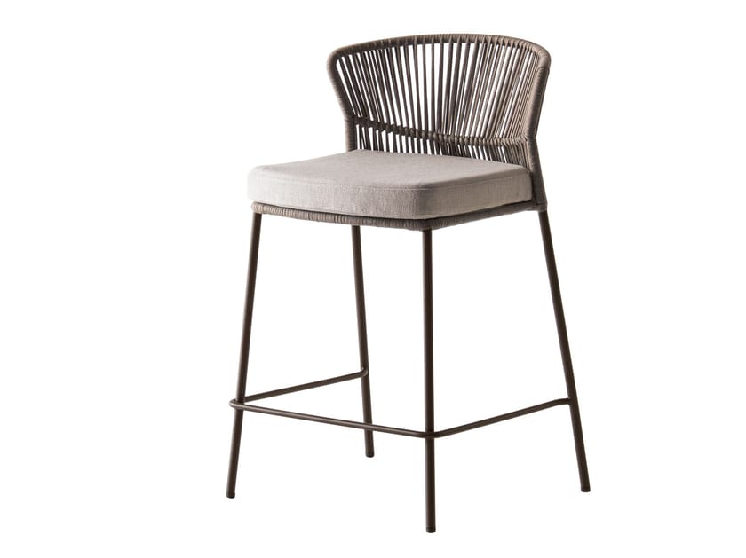 OLA 923/S High rope garden stool with back By Potocco | design Radice ...