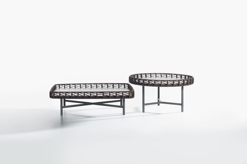 ROPU 888/TBR-OUT Rectangular rope garden side table with HPL top By ...