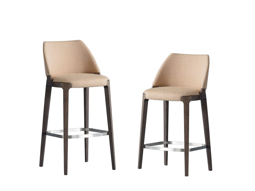 VELIS 942/AS Upholstered leather stool with back By Potocco | design ...