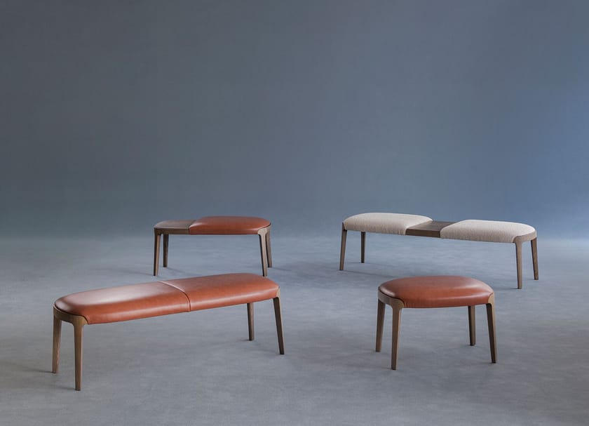 VELIS 942/O3 Upholstered leather bench By Potocco | design Mario Ferrarini