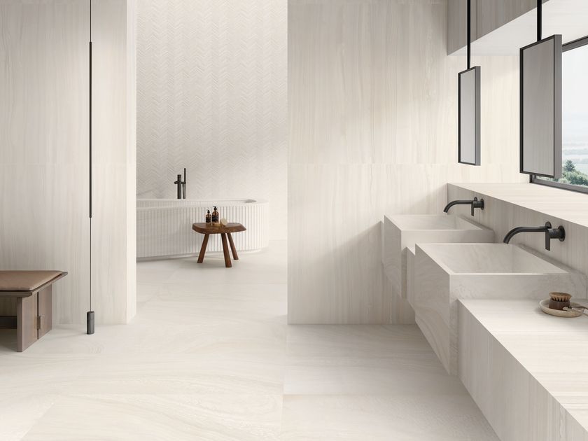 VARANA STONE WHITE Pavimento/rivestimento in gres porcellanato effetto ...