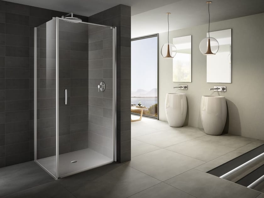 LOOK LT-LW Box doccia angolare in vetro con porta a battente By Provex ...