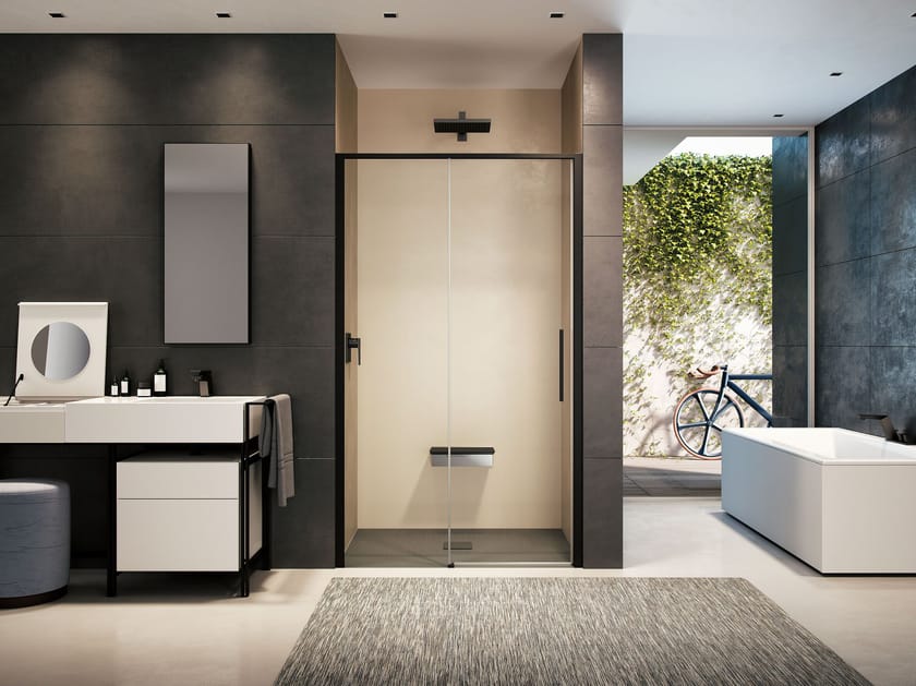 TOGA TN Niche glass shower cabin with sliding door By Provex Industrie