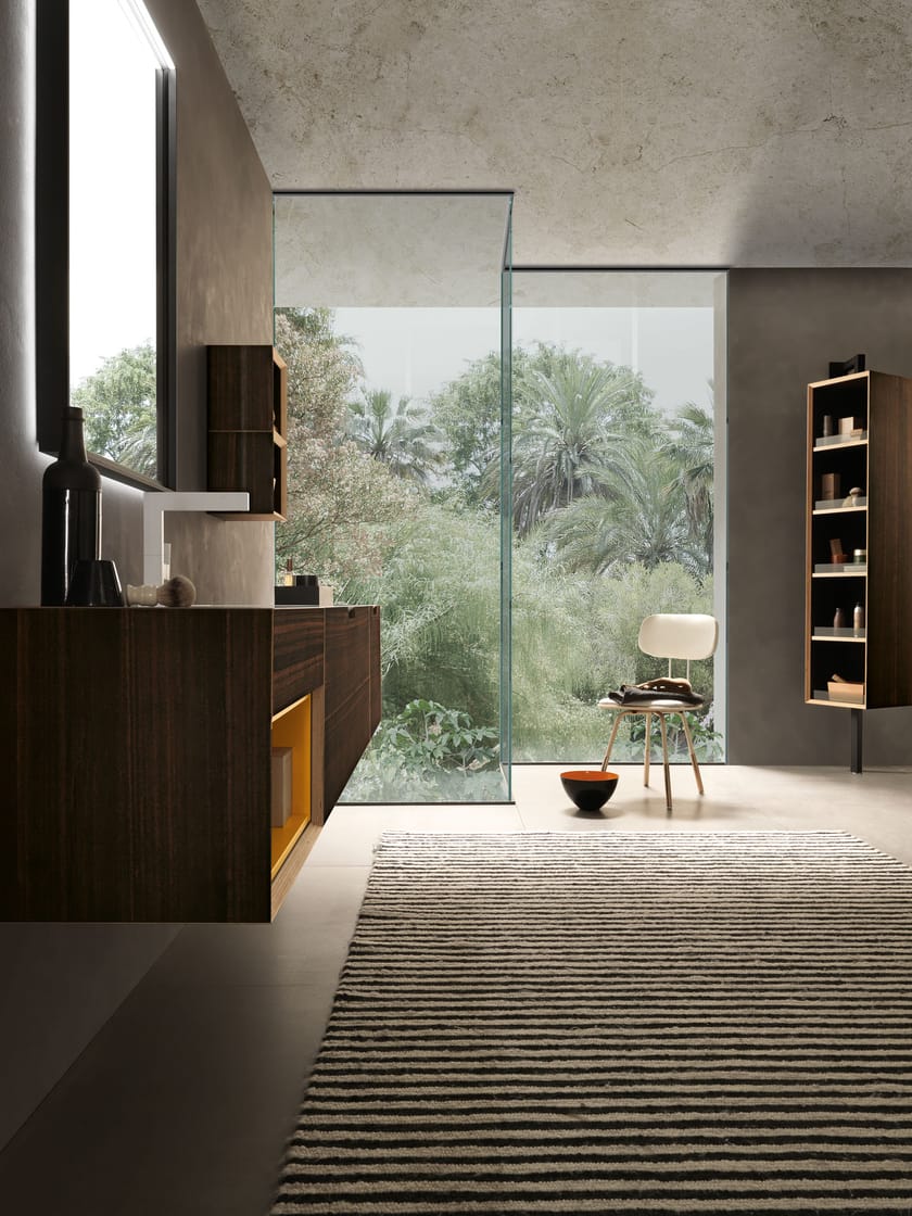 Mobile lavabo in legno con specchio QUARANTA5 01 - Archeda