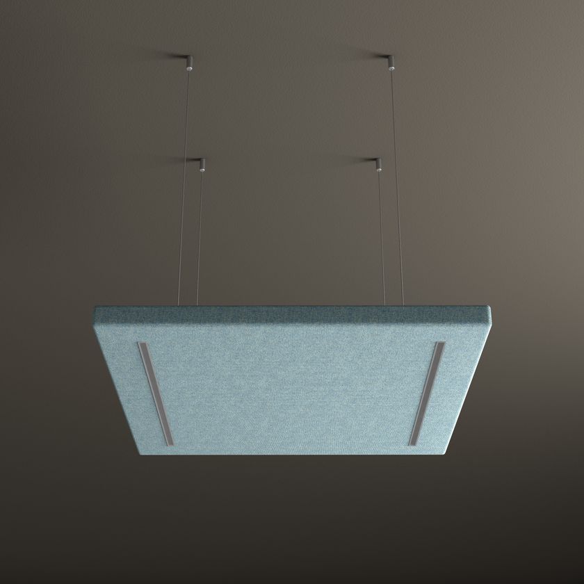 QUARTETTO | Hanging acoustic panel with Integrated Lighting By LvB Italia