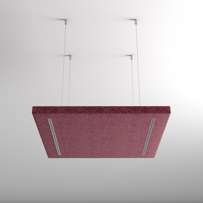 QUARTETTO | Hanging acoustic panel with Integrated Lighting By LvB Italia
