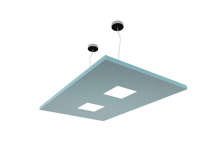 QUARTETTO Polyester fiber suspended acoustic panel with direct light By ...
