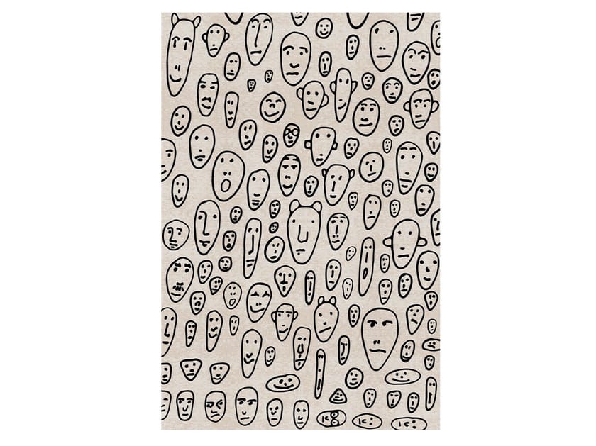 CARPET FLOATING FACES WHITE Rectangular rug By Qeeboo | design Andrea ...