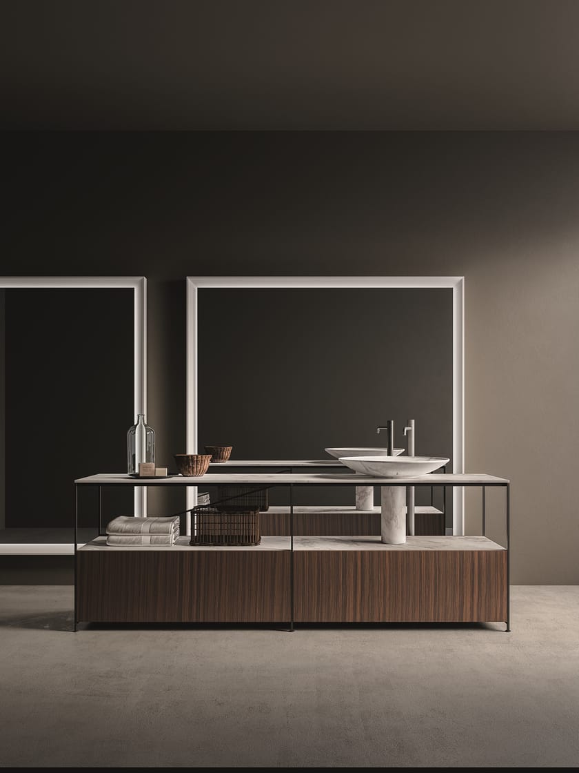 R.I.G. Sectional floor-standing stainless steel vanity unit By Boffi ...