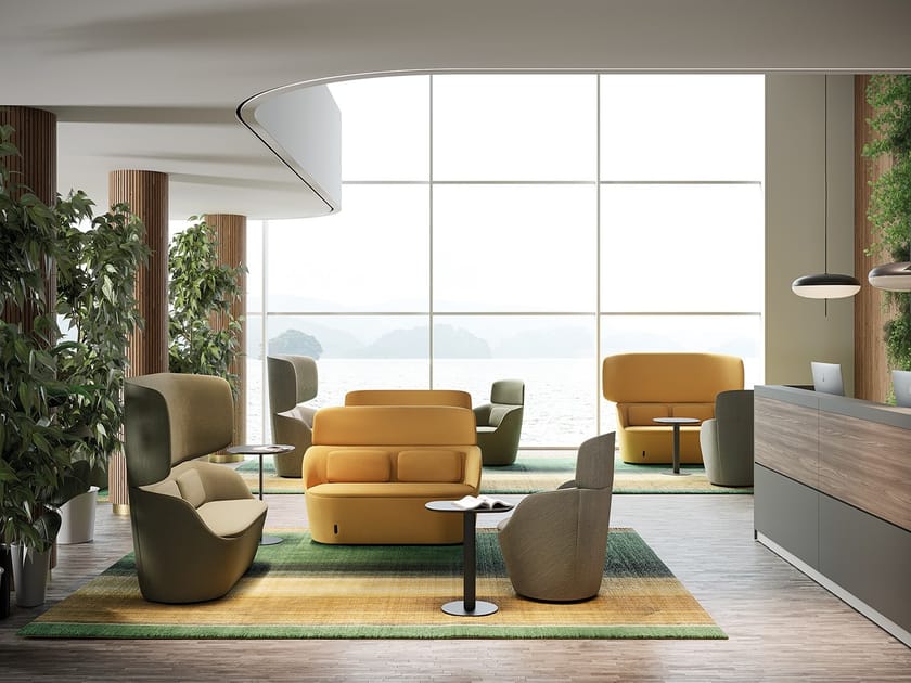 RADAR Upholstered fabric armchair with armrests By FREZZA | design ...