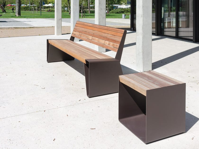 RADIUM | Steel and wood Bench Radium Collection By mmcité1 design David ...