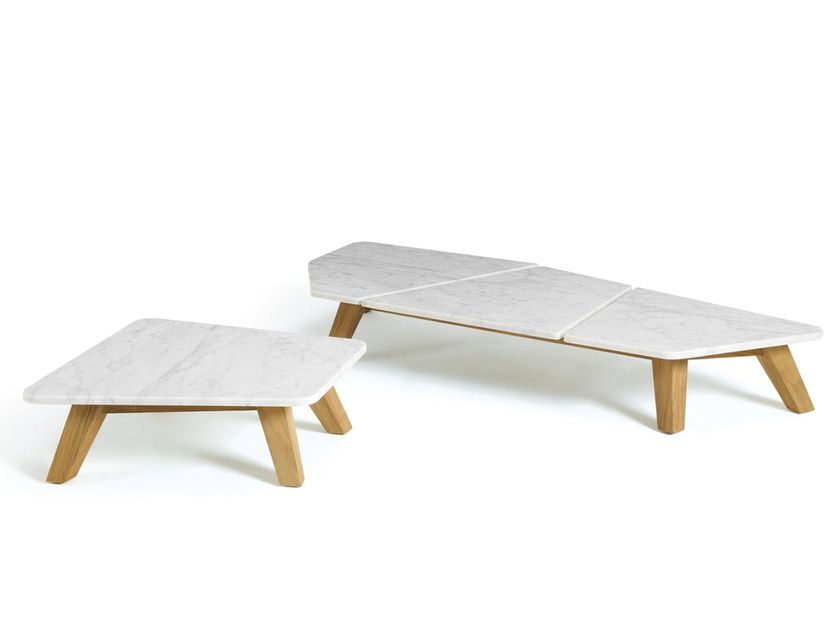 RAFAEL Marble garden side table By Ethimo | design Paola Navone