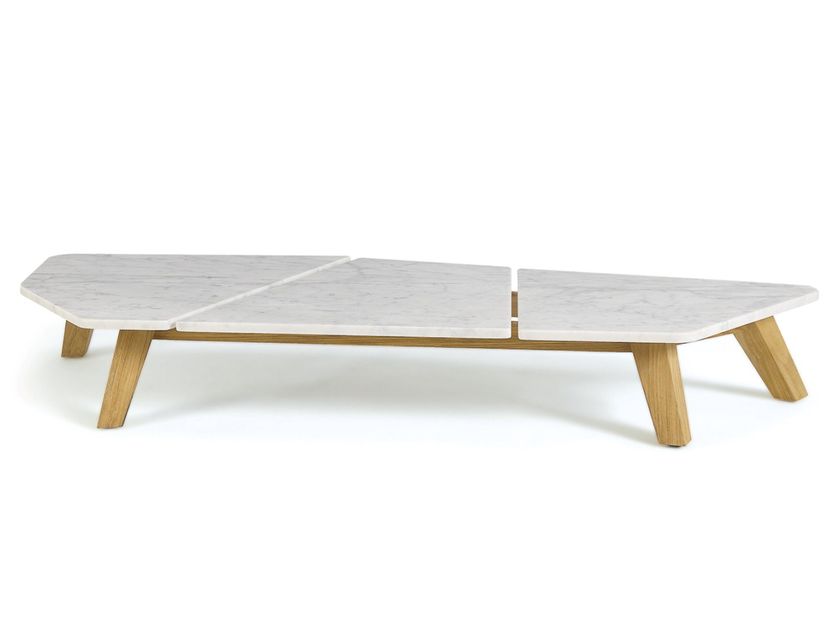 RAFAEL Marble garden side table By Ethimo | design Paola Navone