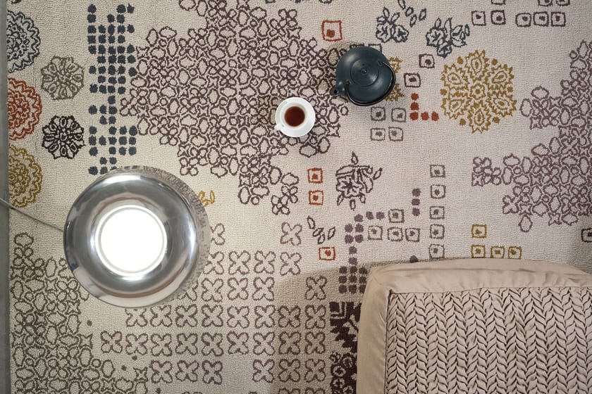 Handmade wool rug RAGA By Warli design Paolo Zani