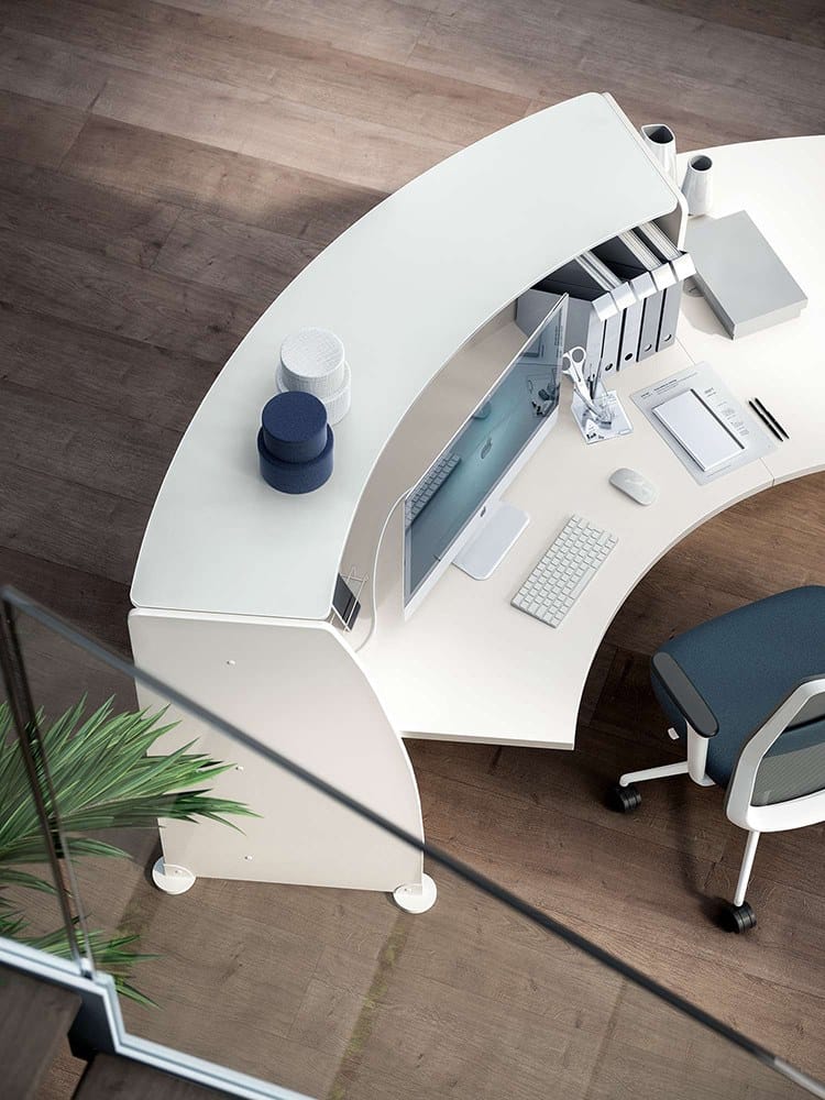 RECEPTION GLASS Modular reception desk By Quadrifoglio Group