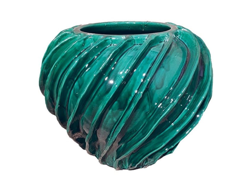 REGGIA | Cache-pot Cache-pot ronde en céramique By Tiferno Mobili