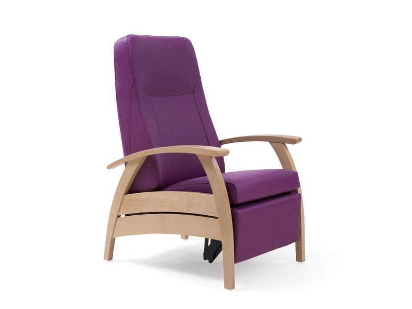 RELAX BED - HEALTH & CARE Recliner fabric armchair with armrests By PIAVAL